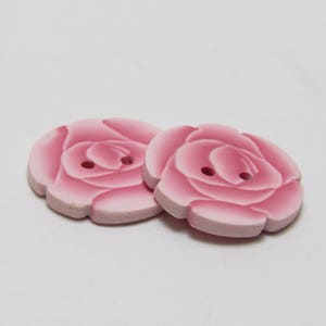 Handmade Rose Buttons Flower Buttons White Pink Red Polymer | Etsy