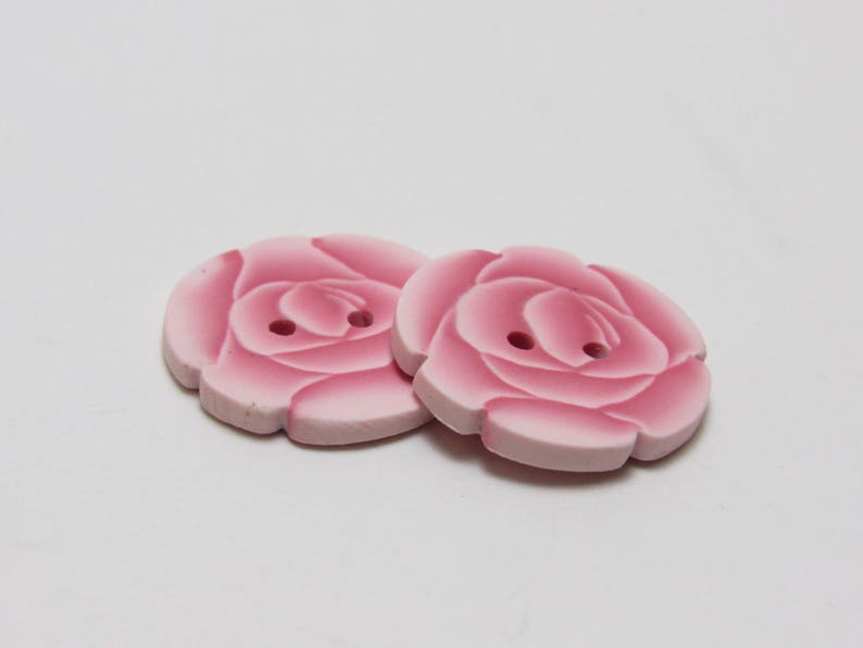 Handmade Rose Buttons Flower Buttons White Pink Red Polymer | Etsy