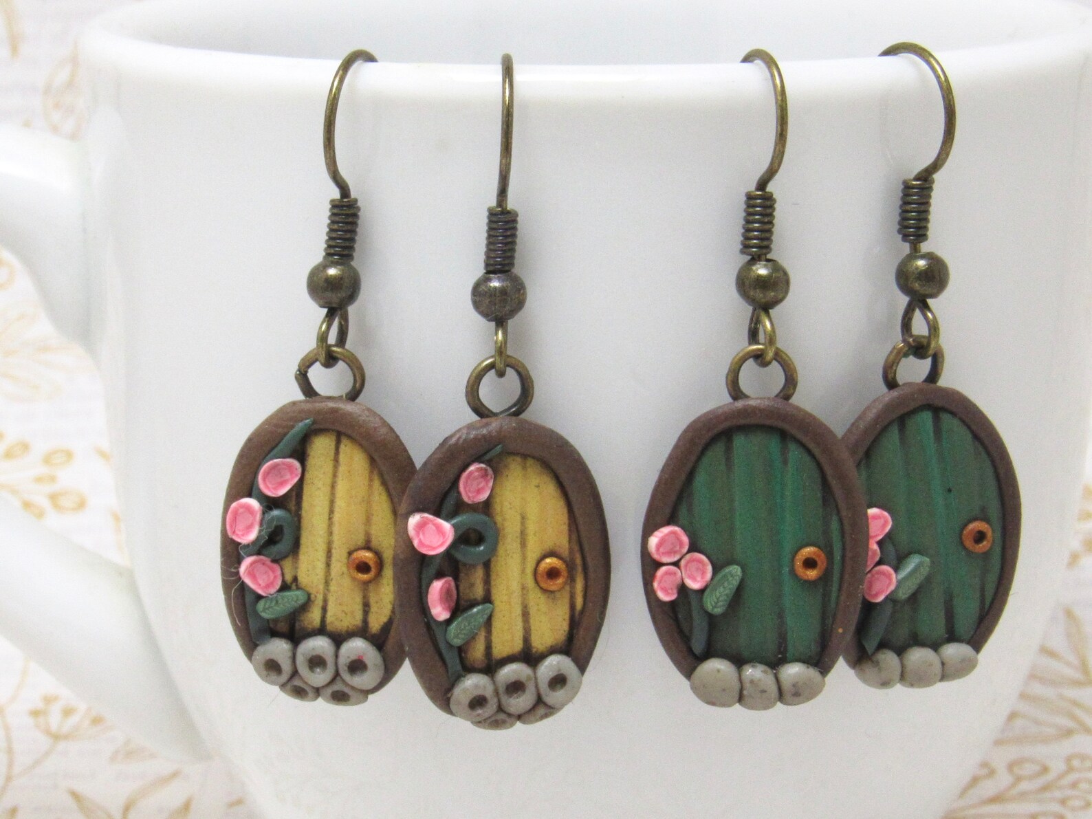 Fairy Door Dangle Earrings Fantasy Jewelry Floral Faerie - Etsy