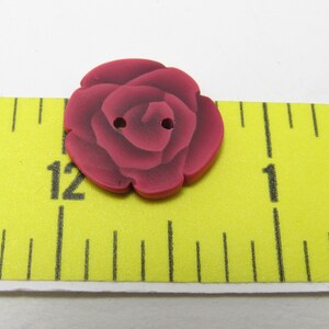 Handmade Rose Buttons, Flower Buttons, White Pink Red, Polymer Clay ...