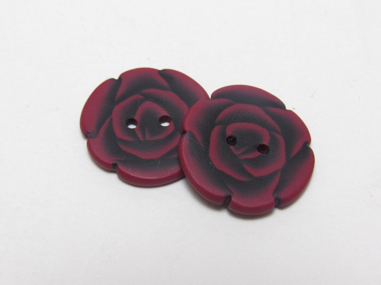 Handmade Rose Buttons Flower Buttons White Pink Red Polymer - Etsy