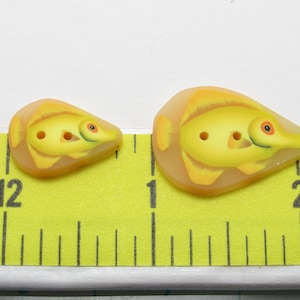 Angelfish Buttons, Yellow Tropical Fish, Polymer Clay Cane, Handmade ...