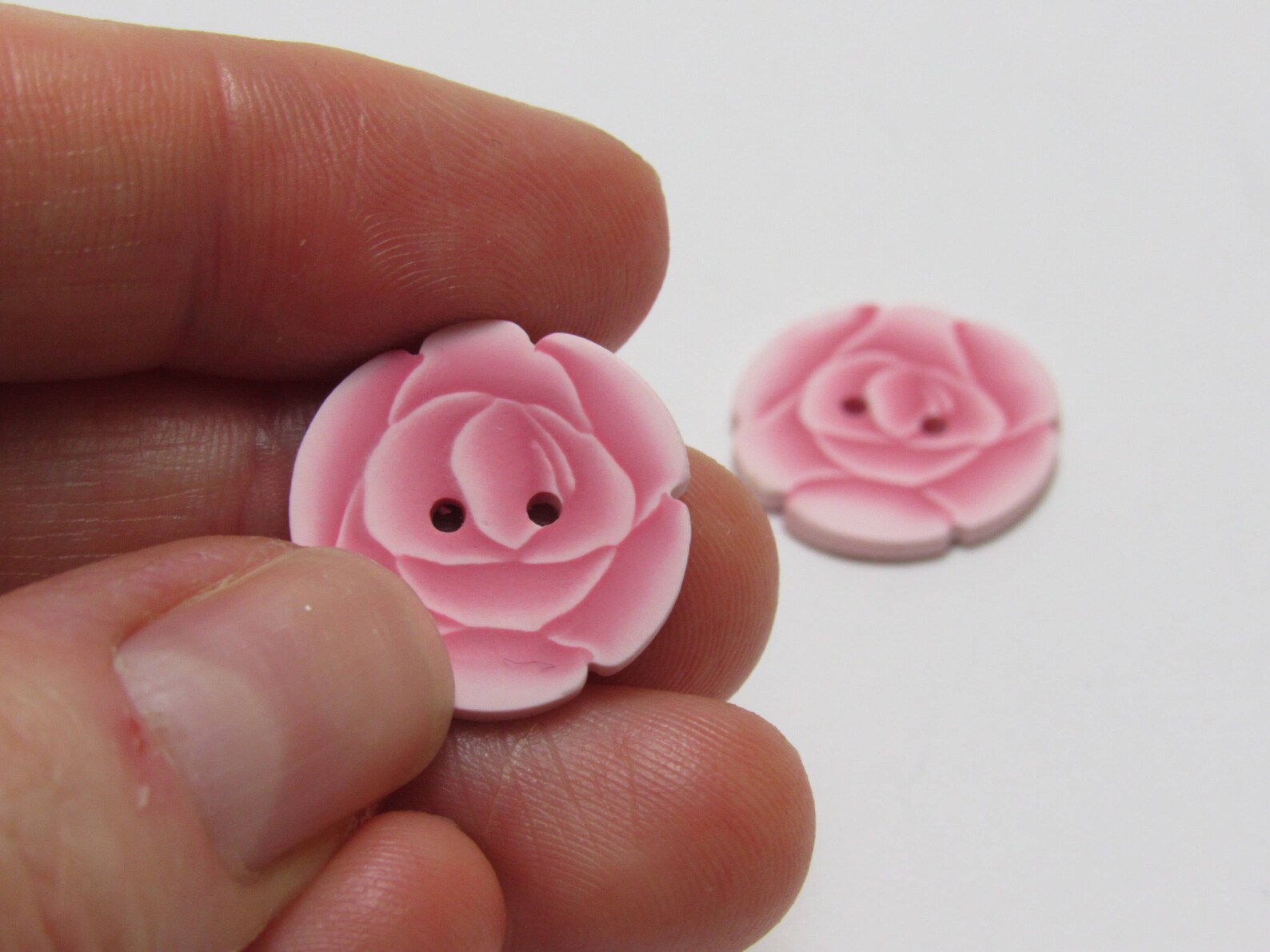 Handmade Rose Buttons Flower Buttons White Pink Red Polymer | Etsy