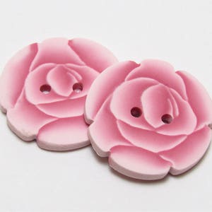 Handmade Rose Buttons, Flower Buttons, White Pink Red, Polymer Clay ...