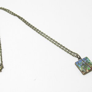 Forest Scene Necklace Tree Landscape Pendant Blue Green - Etsy