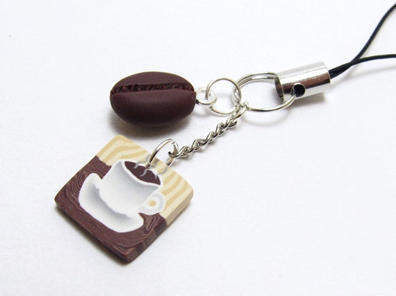 Coffee Cup Charm Planner Charm Cafe Scene Bag Charm | Etsy