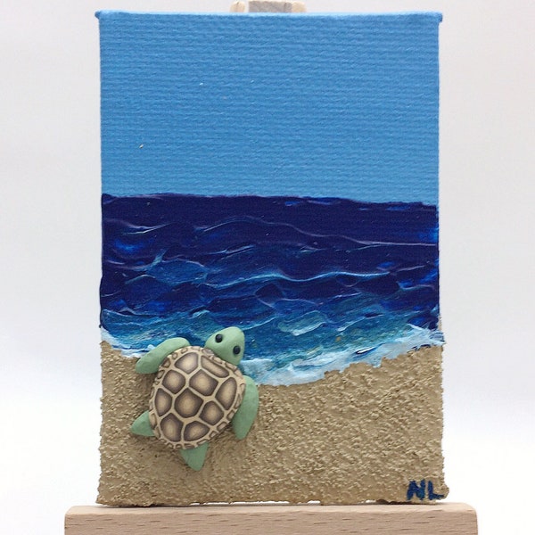 Mixed Media Beach Painting - Etsy