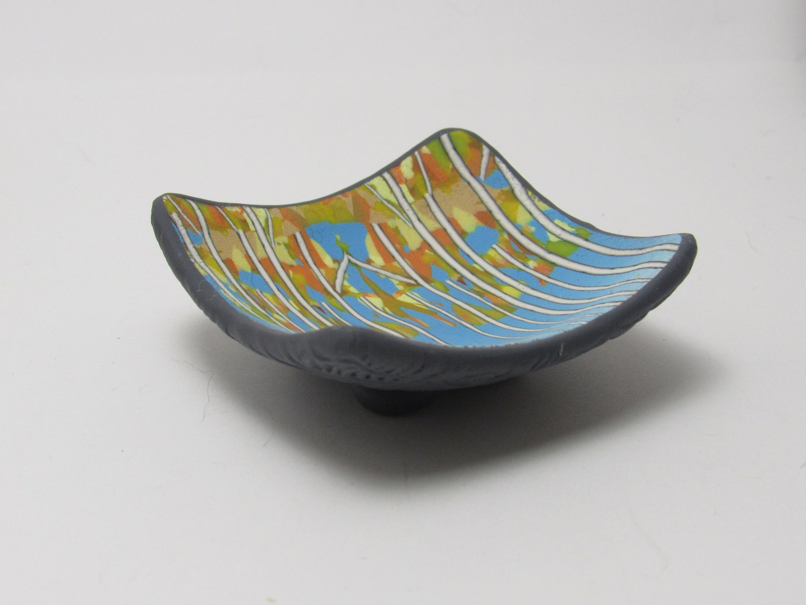 Forest Trinket Dish Tree Ring Bowl Landscape Scene Blue - Etsy