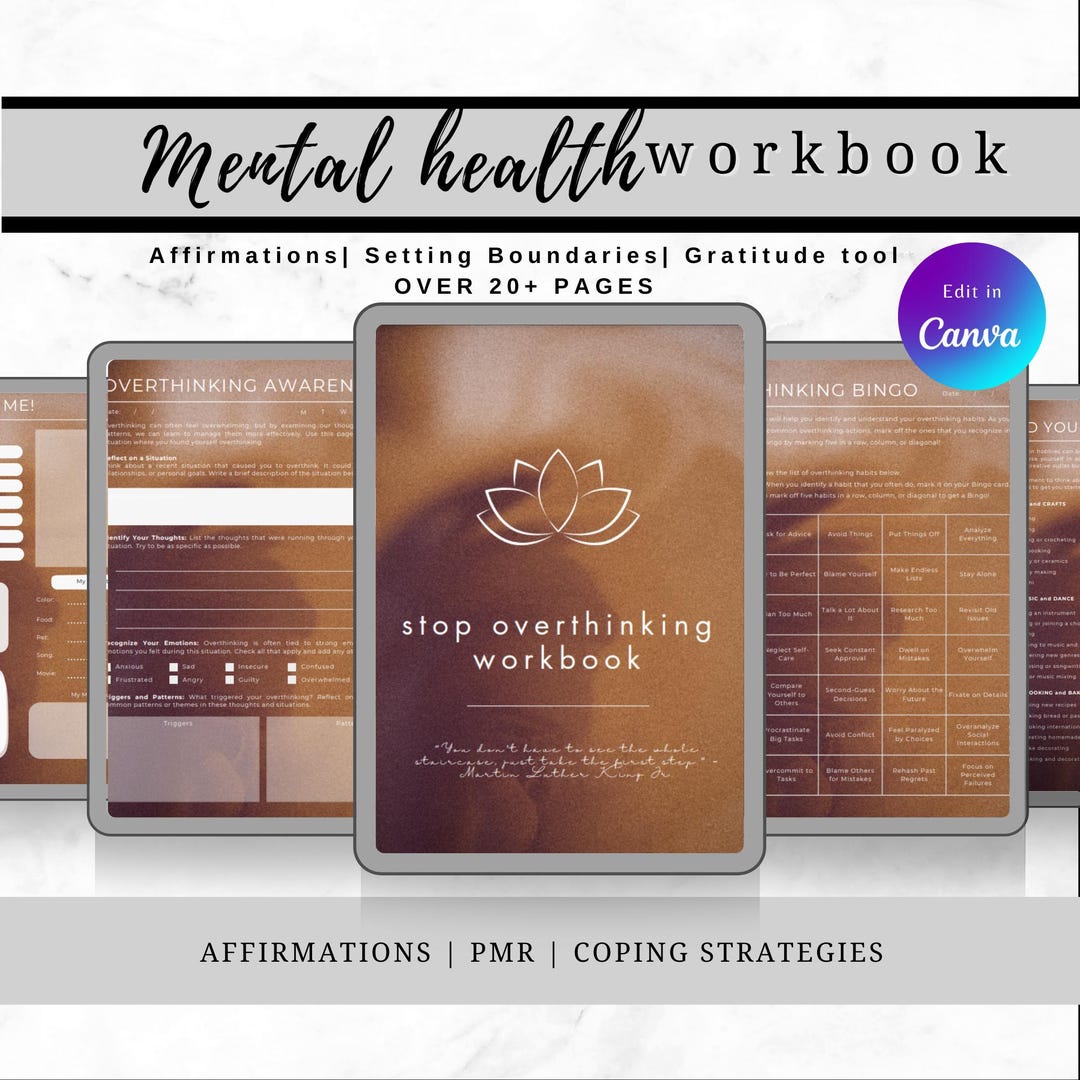 Overthinking Workbook | Printable Anxiety Journal | Mental Health ...