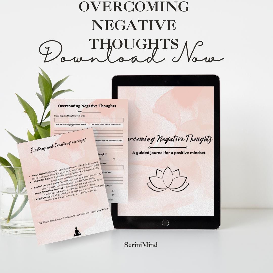Mental Health Journal | Depression Journal | Negative Thoughts Journal ...