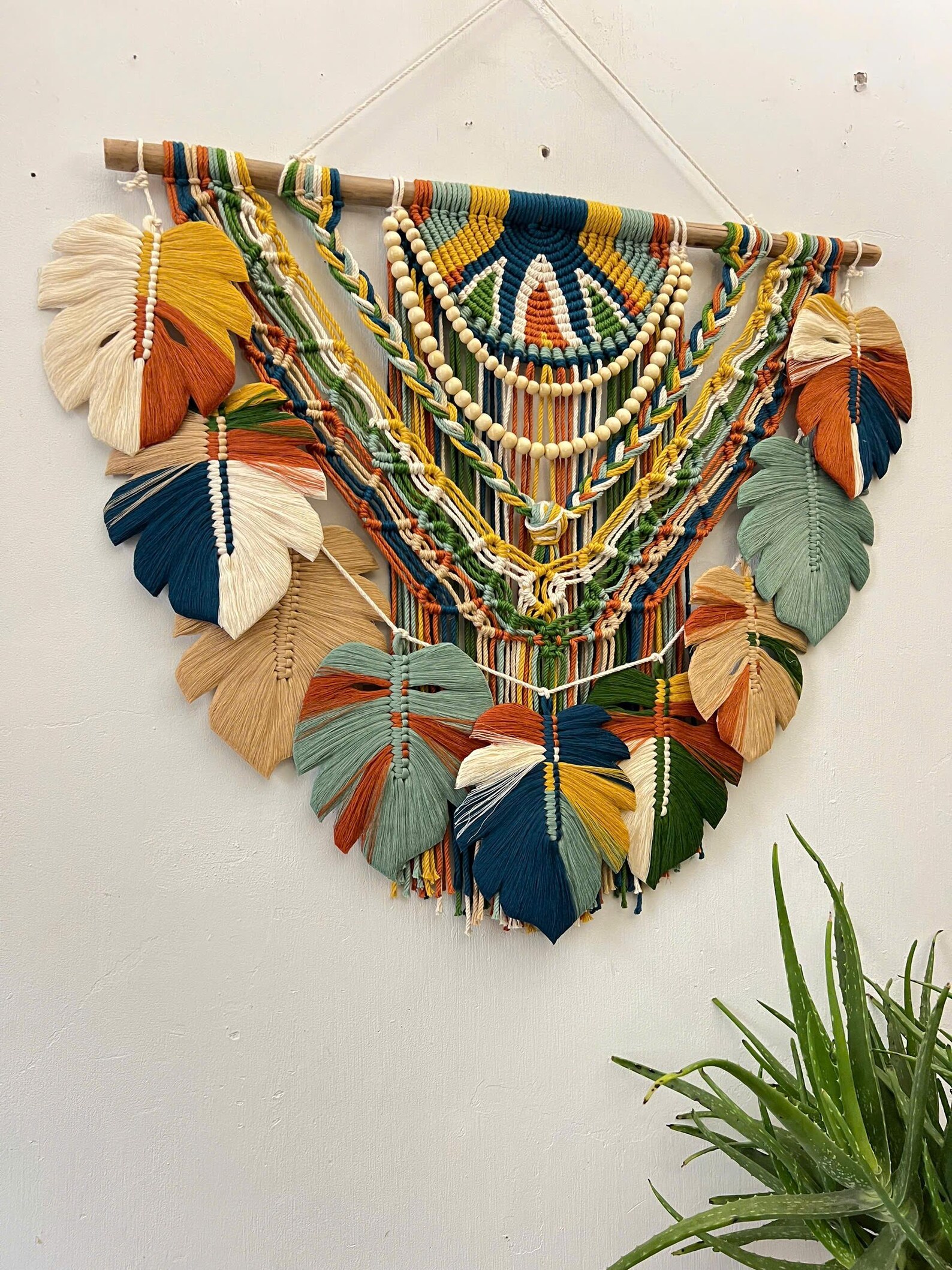 Extra Large Macrame Wall Hanging: Abstract Monstera Leaf Fiber Art - Etsy