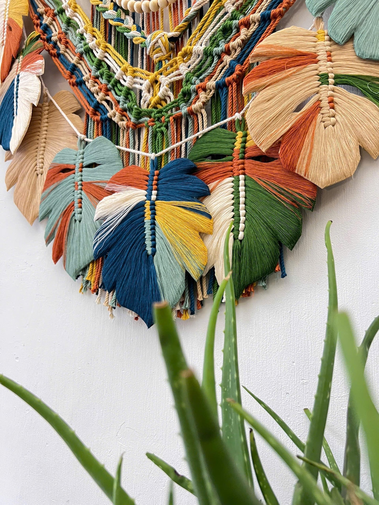 Extra Large Macrame Wall Hanging: Abstract Monstera Leaf Fiber Art - Etsy