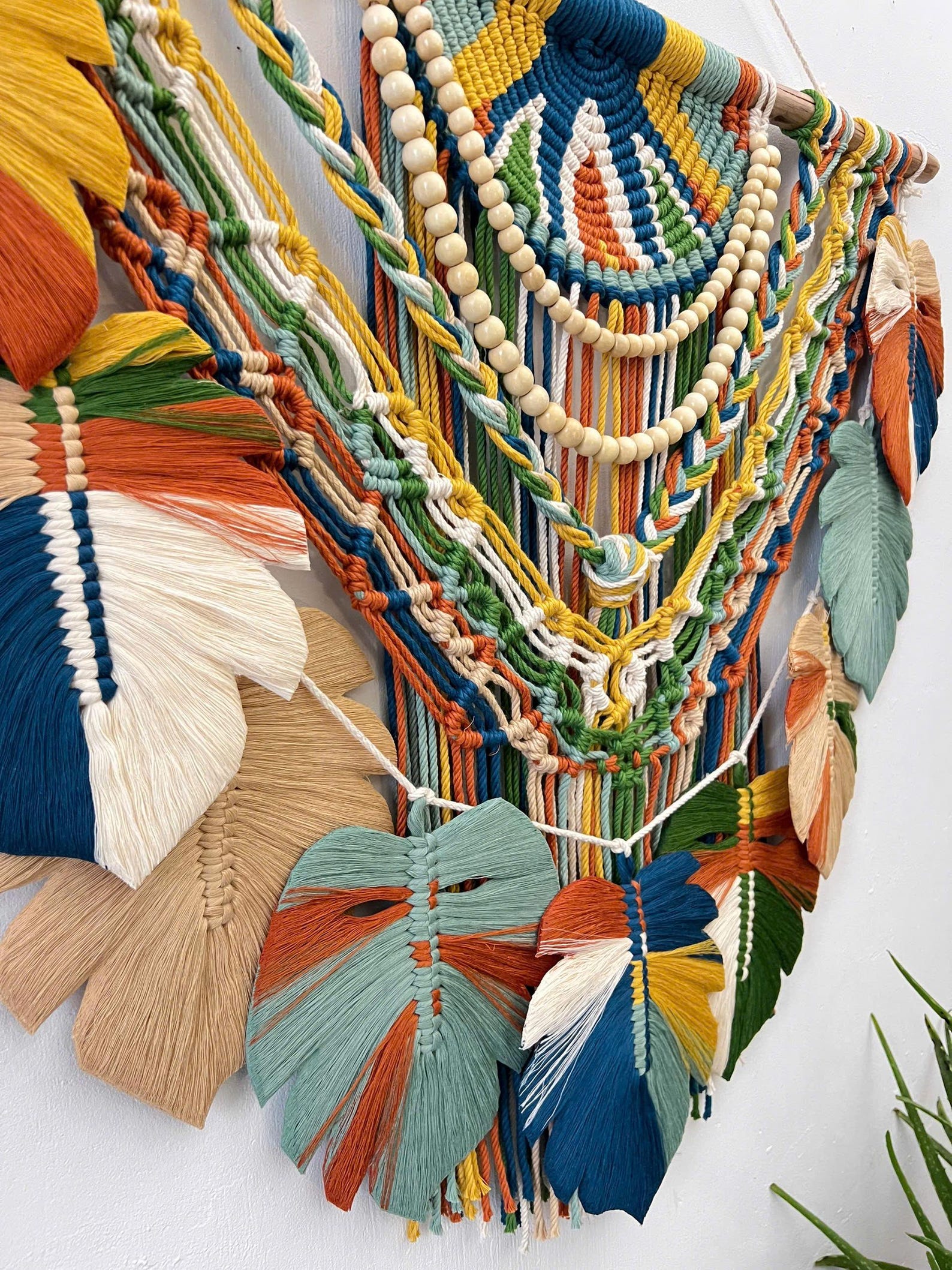 Extra Large Macrame Wall Hanging: Abstract Monstera Leaf Fiber Art - Etsy