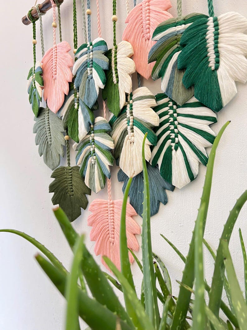Handmade Macrame Monstera Leaf Wall Hanging: Boho Scandinavian Decor - Etsy
