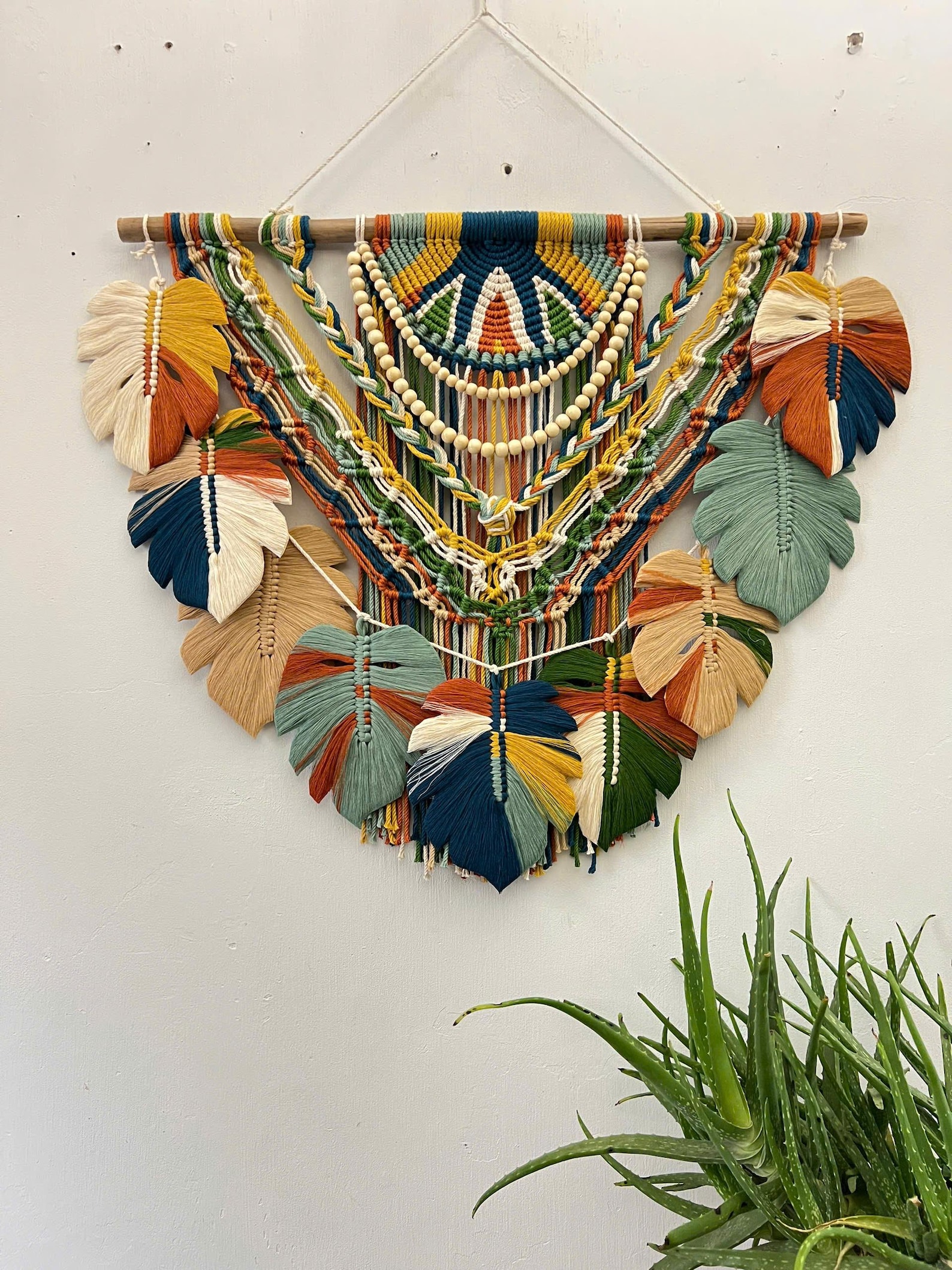 Extra Large Macrame Wall Hanging: Abstract Monstera Leaf Fiber Art - Etsy