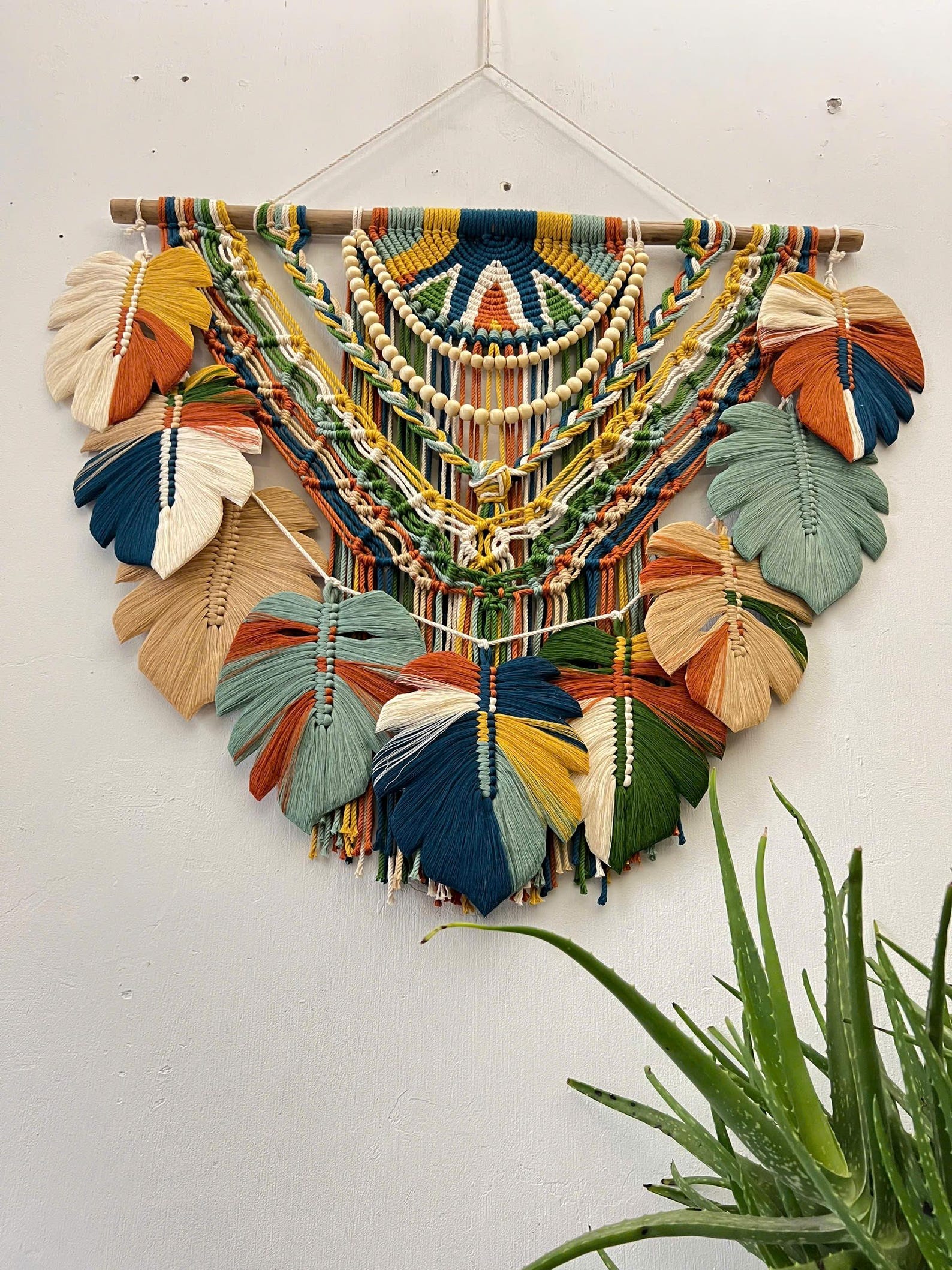 Extra Large Macrame Wall Hanging: Abstract Monstera Leaf Fiber Art - Etsy