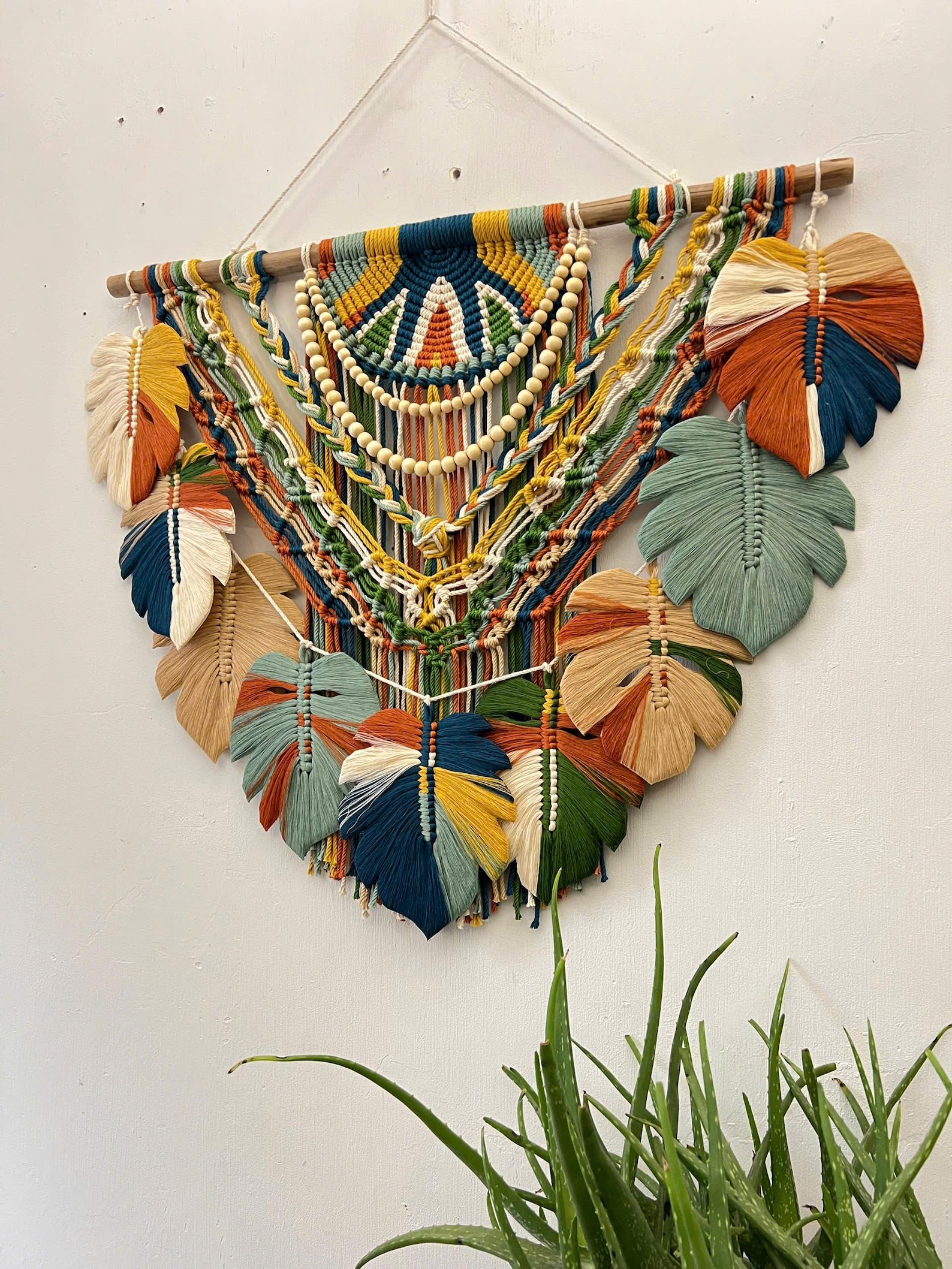 Extra Large Macrame Wall Hanging: Abstract Monstera Leaf Fiber Art - Etsy