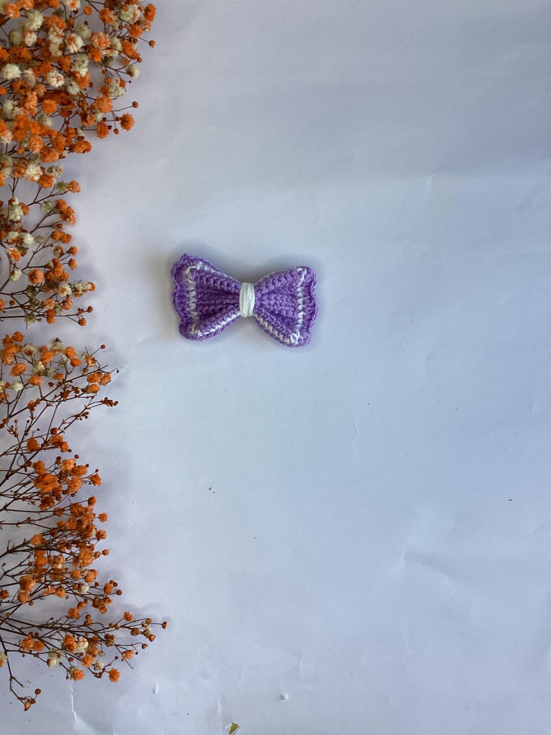 Lila Small Bow Knitted Hairpin, Handmade Hairpin,unique Lila Hair Clip ...