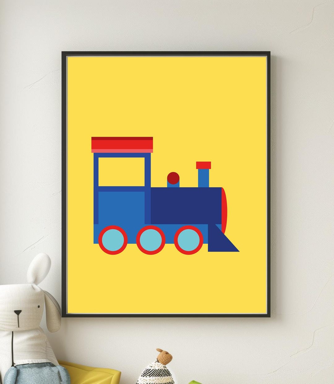 Colorful Geometric Train Poster - Kids Room & Nursery Wall Art on ...
