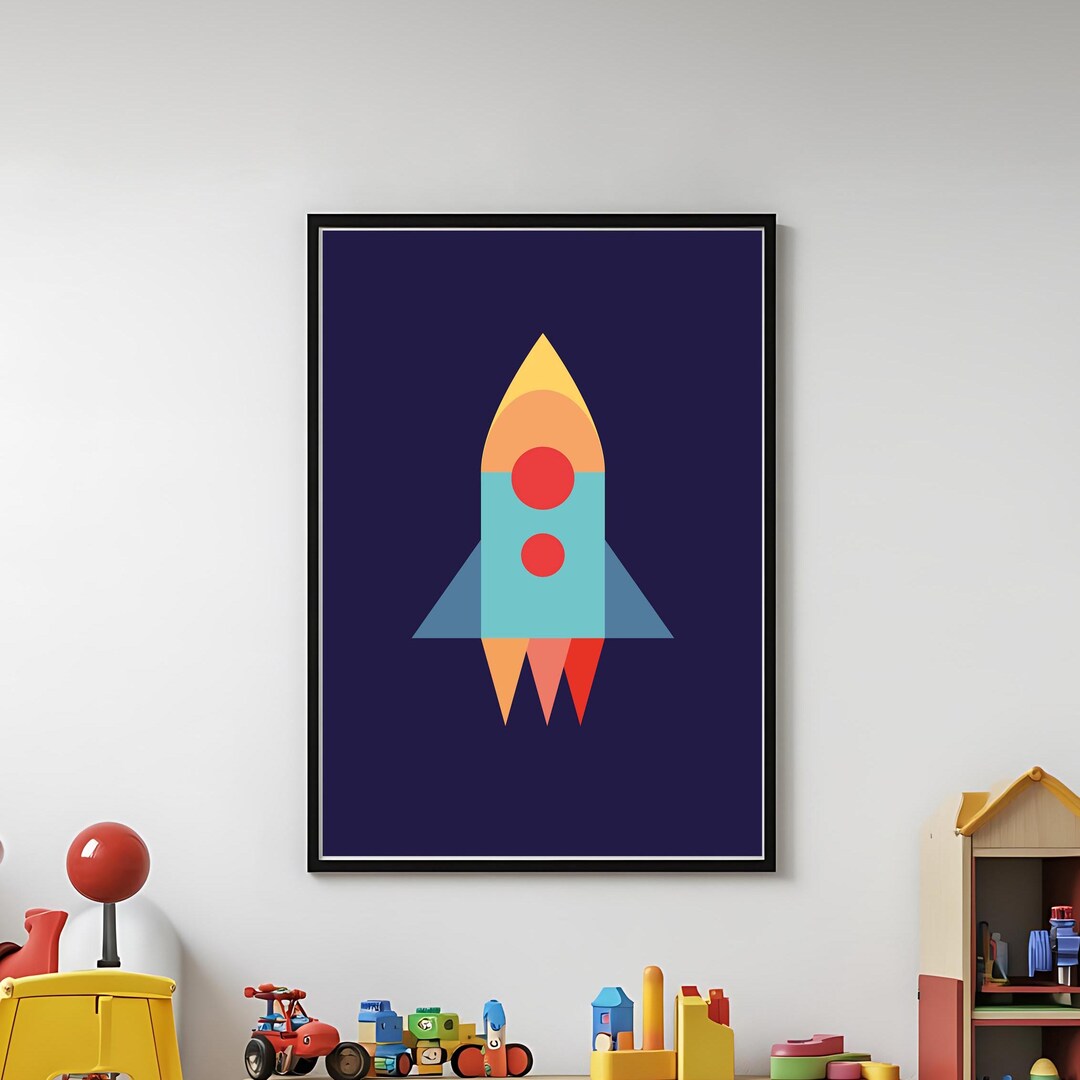 Rocket Poster for Kids – Fun Space-themed Wall Art for Children's Rooms ...
