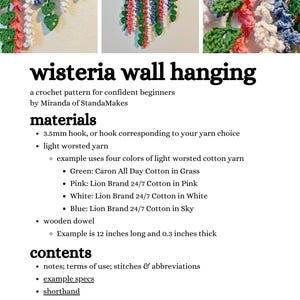 Crochet Pattern: Wisteria Wall Hanging | Flower Fairy Garland Artsy ...