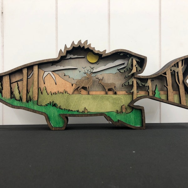 Wood Fish Art - Etsy