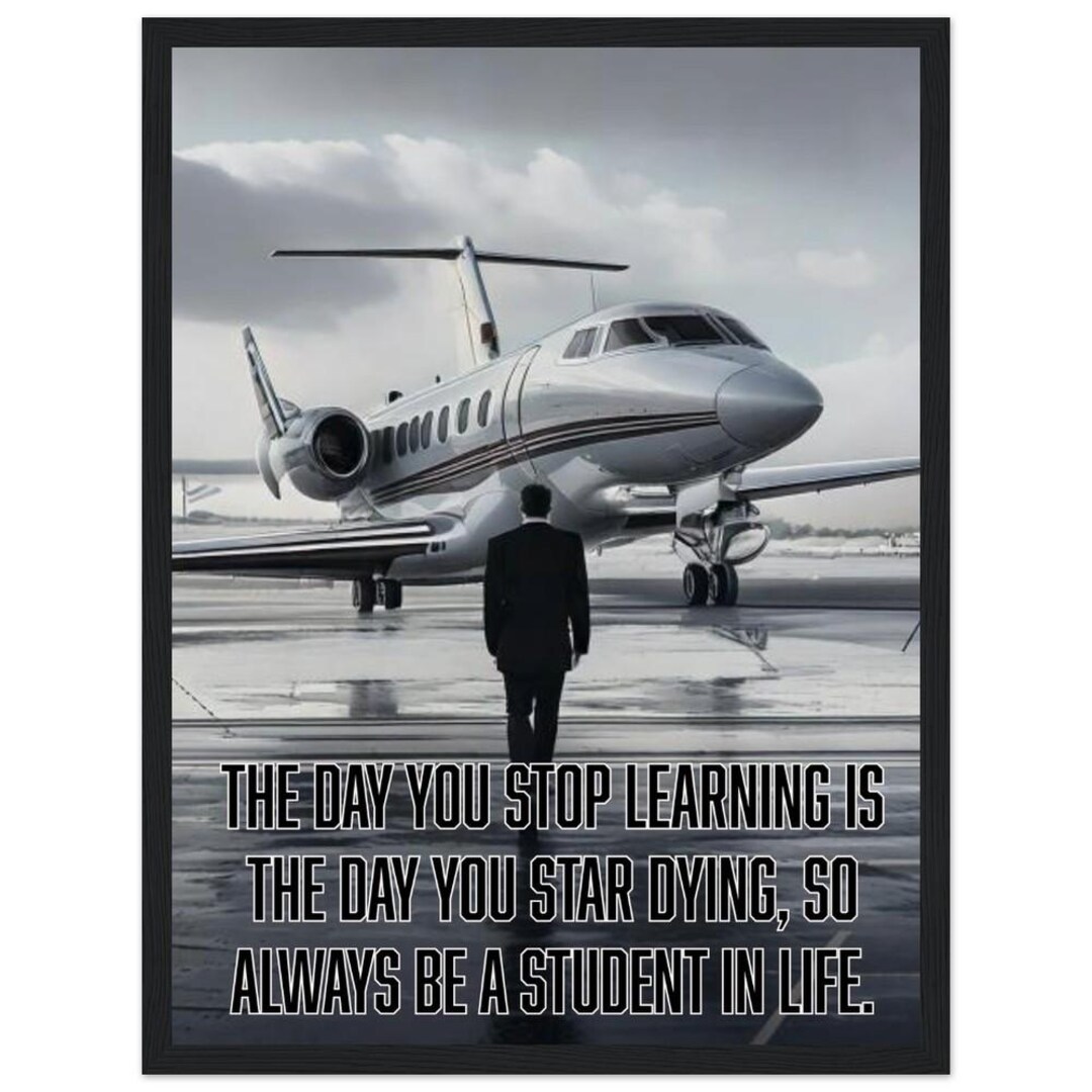 Motivational Wall Art Private Jet Premium Matte Paper Wooden Frame ...