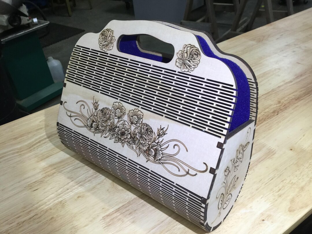 Lasercut Purse Svg,living Hinge Bag Svg, Wood Purse Roses Pattern Svg ...