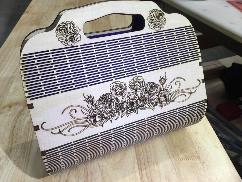 Lasercut Purse Svg,living Hinge Bag Svg, Wood Purse Roses Pattern Svg ...
