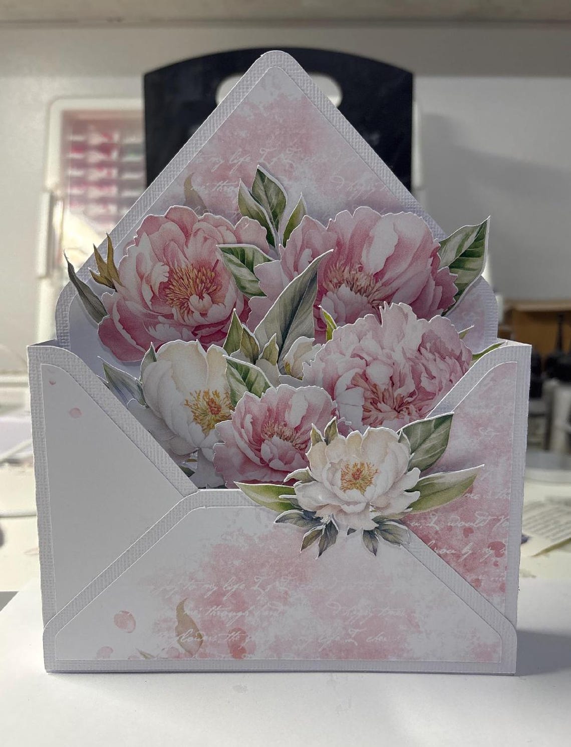 Floral Pop up Envelope Card Making Kit | DIY Paper Piecing (set of 2 ...