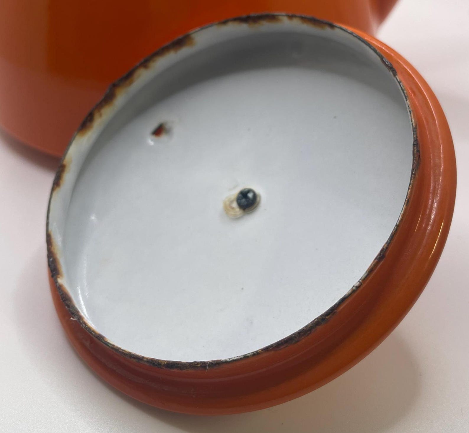 Retro Mid-mod Orange Teapot With Wooden Handle - Etsy