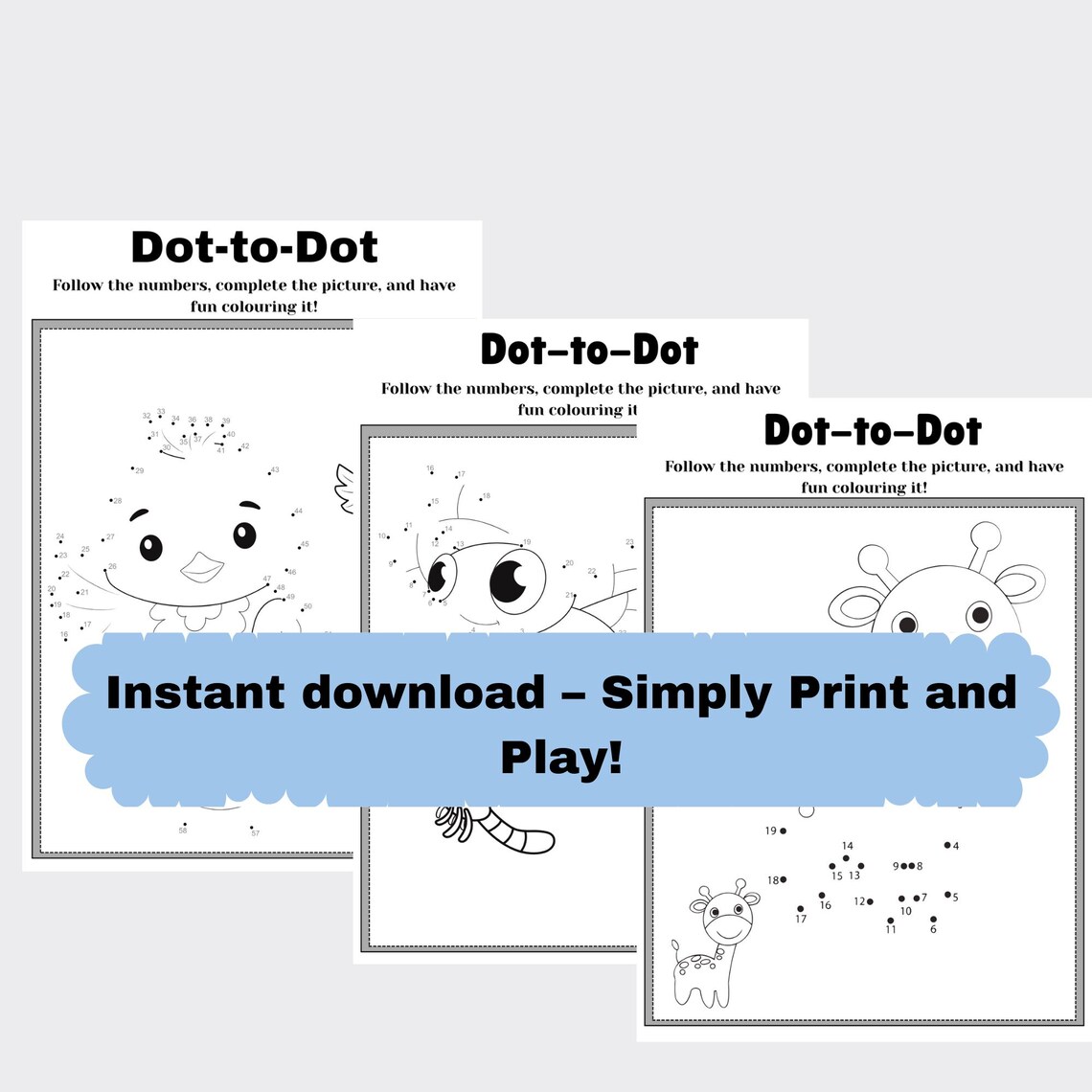30 Printable Dot-to-dot Worksheets for Kids | Connect the Dots & Color ...