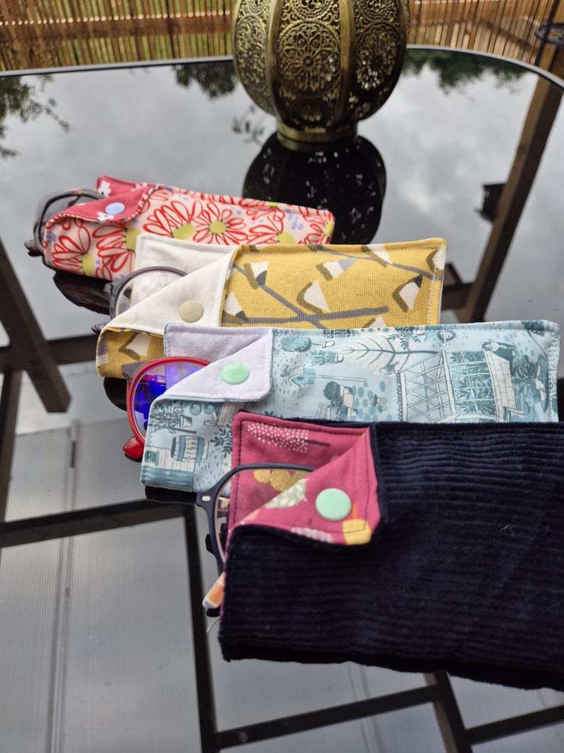 Upcycled Fabric Glasses Case: Funky Bright Colors, Handmade - Etsy