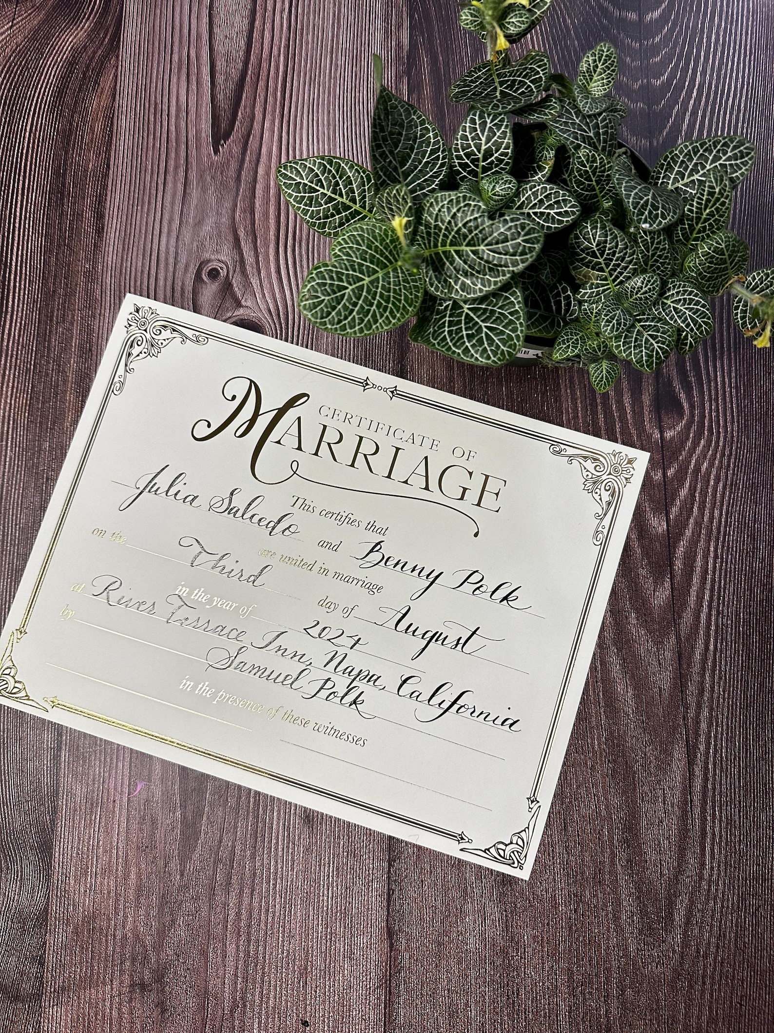 Personalized Wedding Certificate Keepsake - Etsy