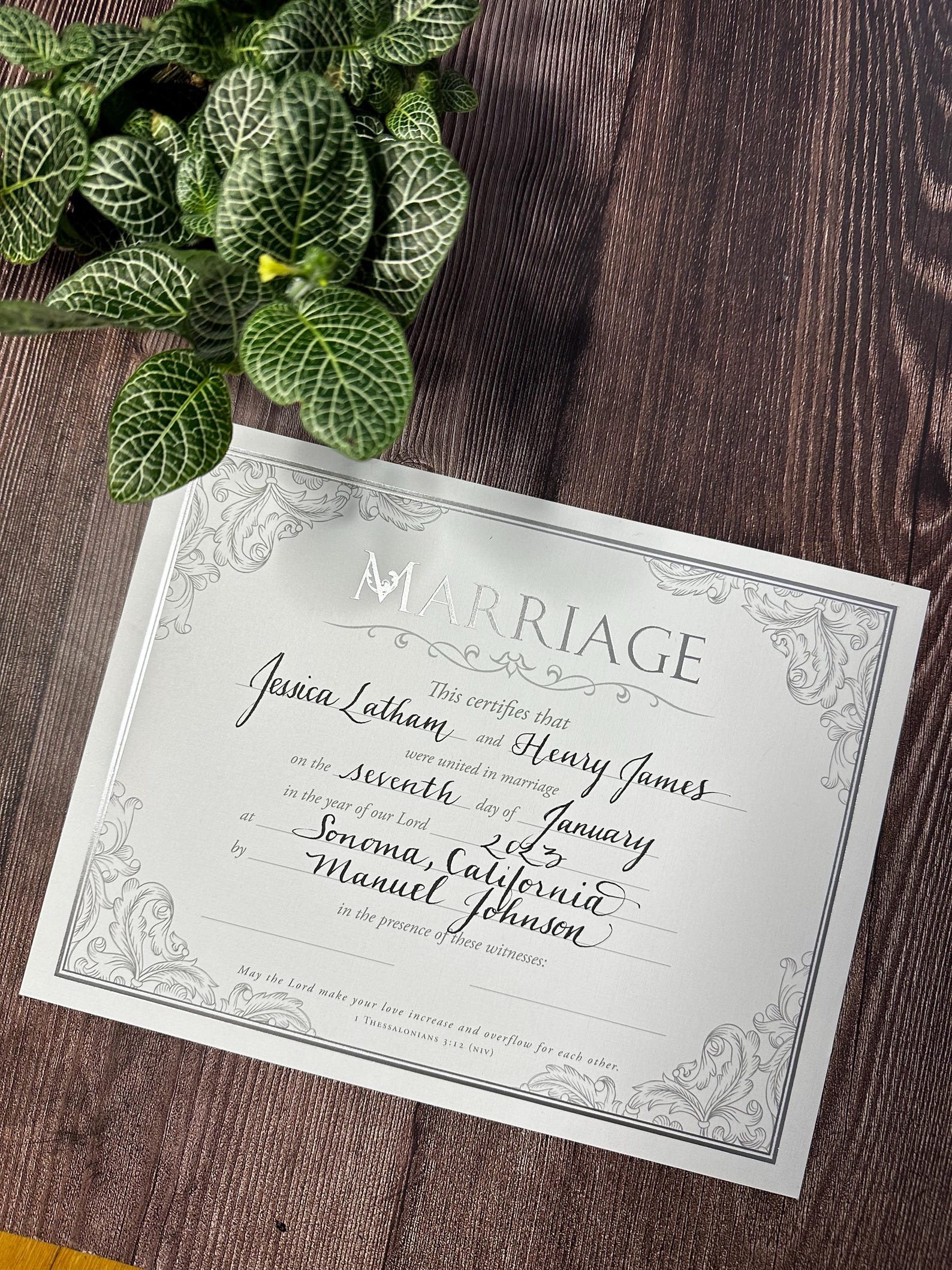 Personalized Wedding Certificate Keepsake - Etsy