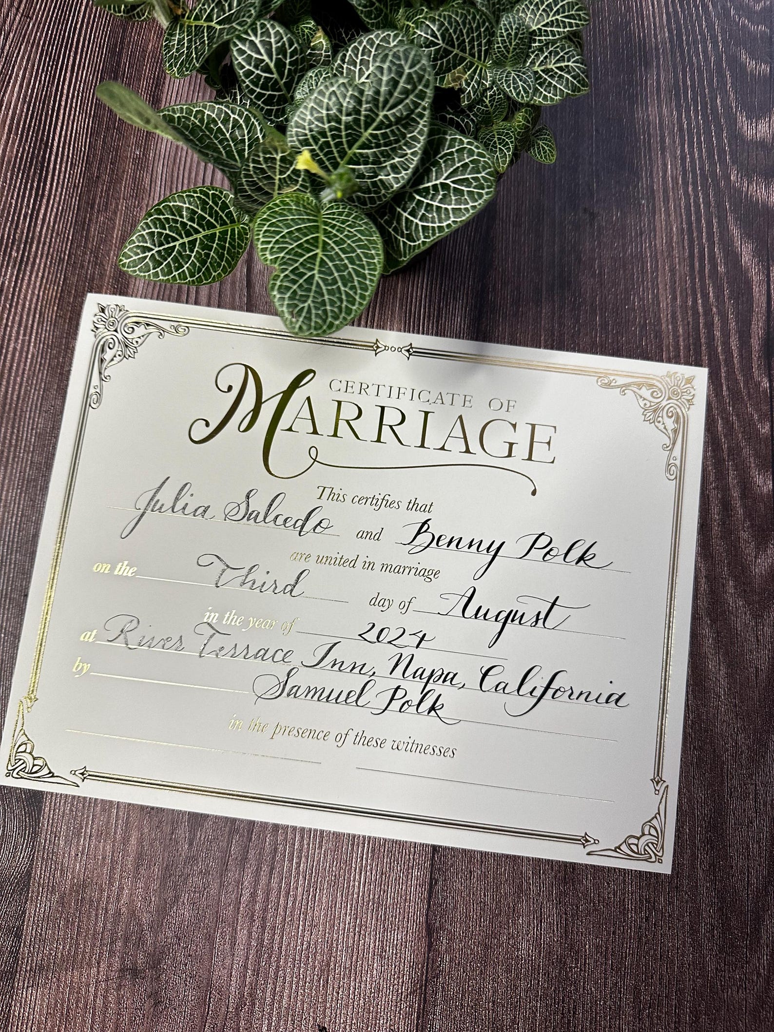 Personalized Wedding Certificate Keepsake - Etsy