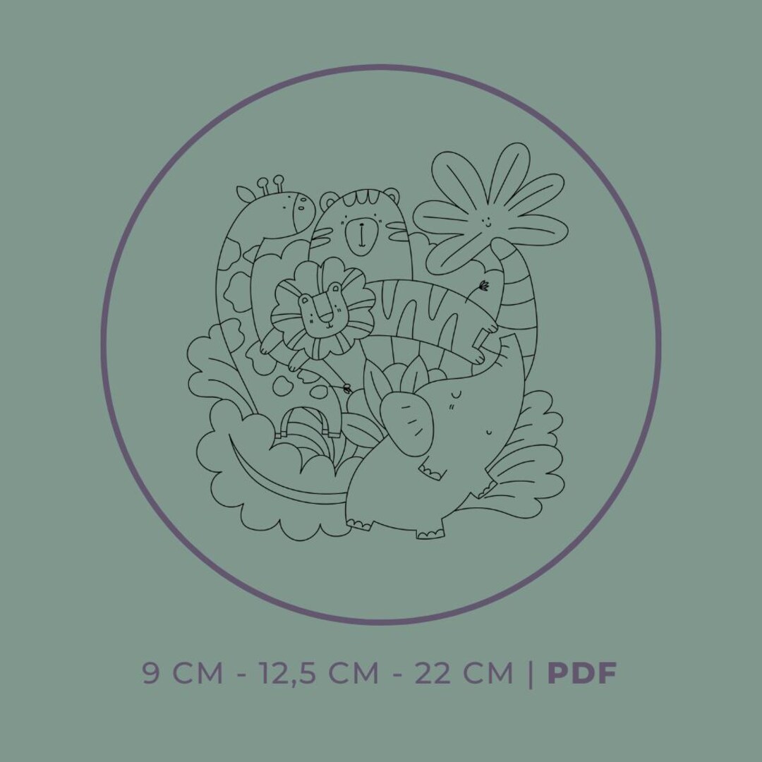 Jungle Embroidery Pattern PDF Hand Embroidery Jungle Design, Creative ...
