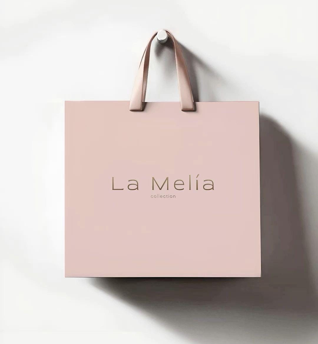 50-pack Custom Elegant Paper Bags With Ribbon Handles – Personalized ...