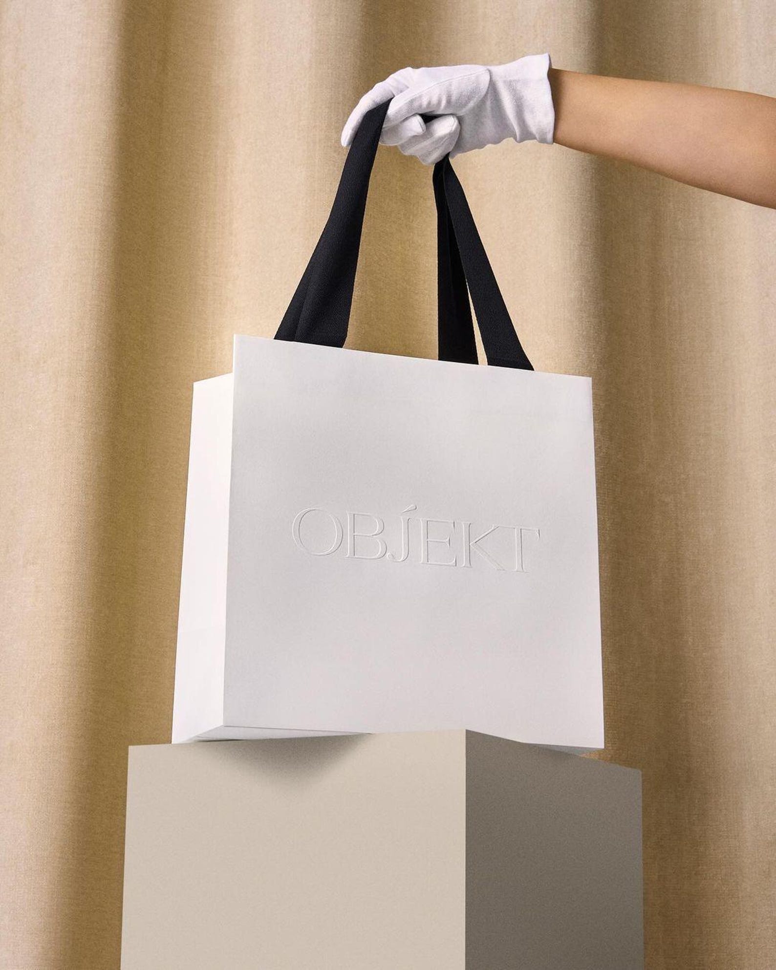 50 Customizable High-end Paper Bags With Satin Ribbon Handles ...