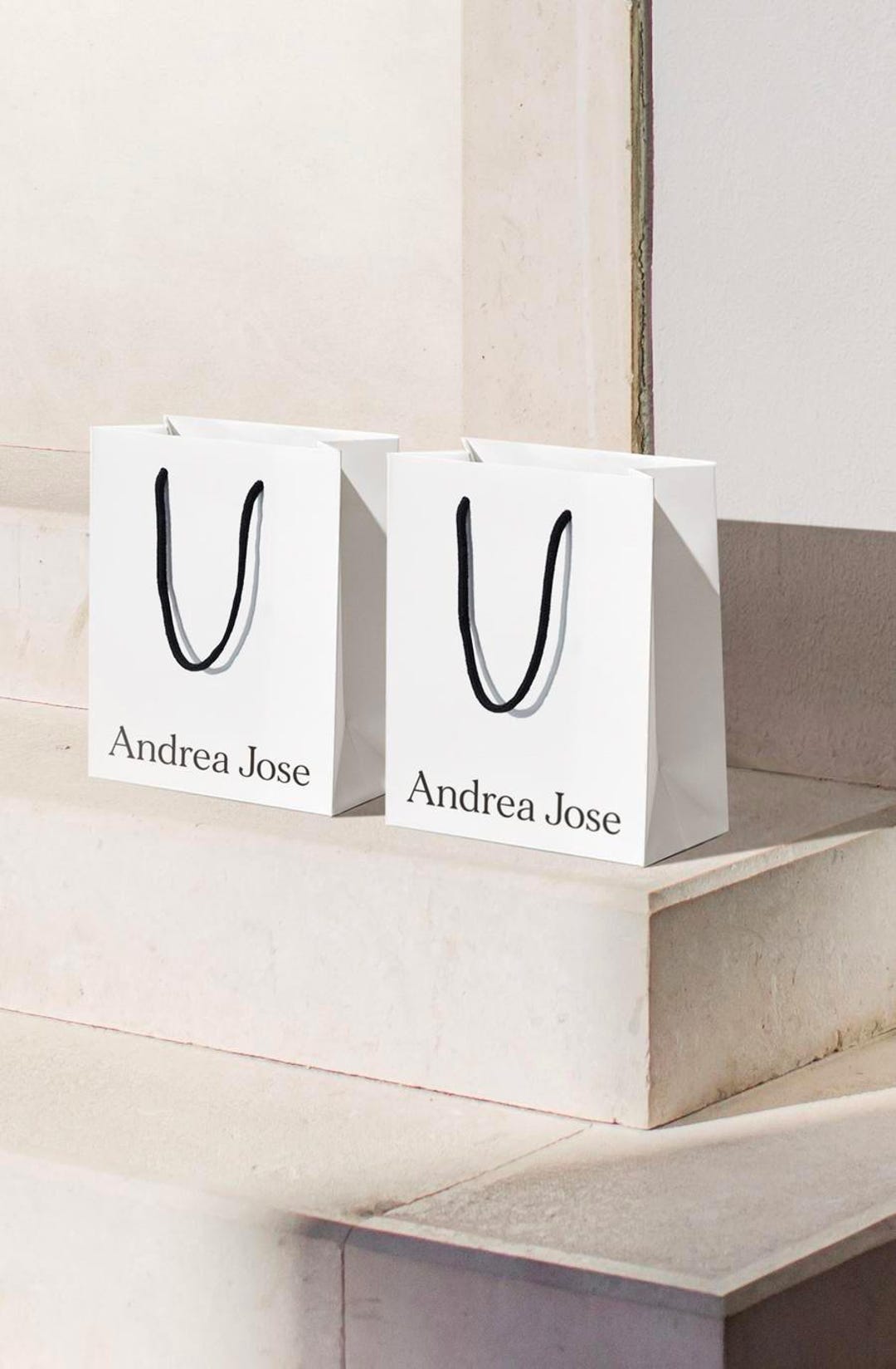 50-piece Set of Customized Deluxe Paper Bags With Ribbon Handles ...