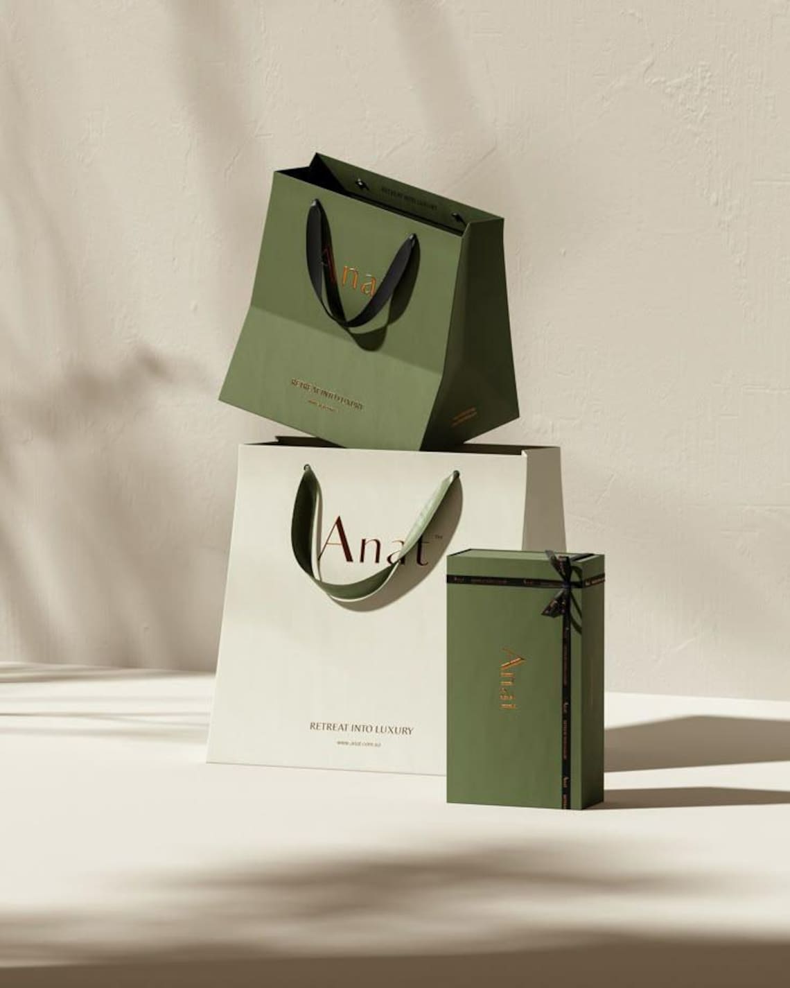 50 Customizable High-end Paper Bags With Satin Ribbon Handles ...