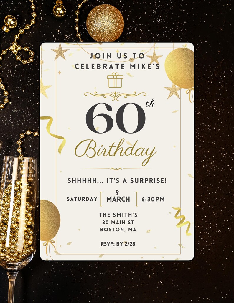 60th Birthday Party Invitation - Etsy