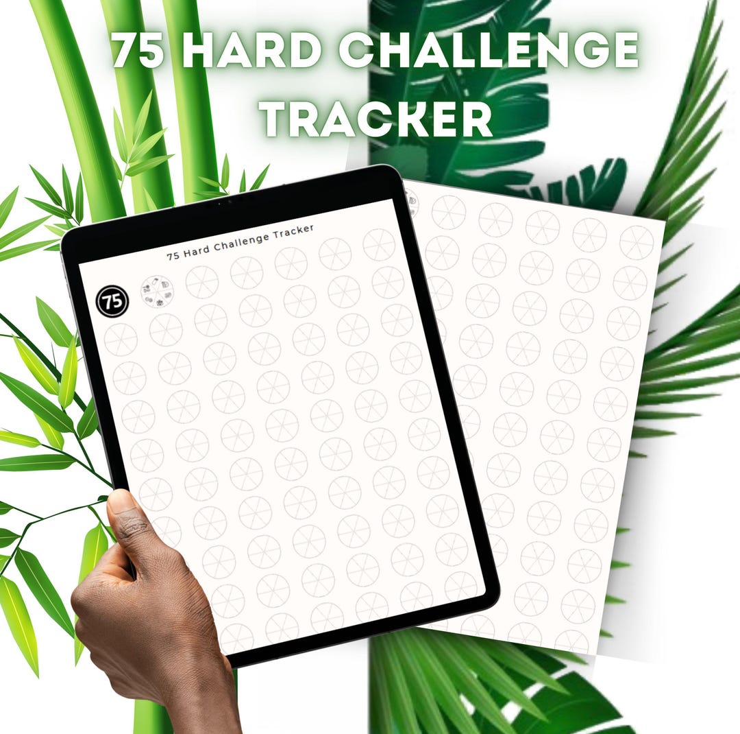 75 Hard Challenge Tracker Bundle Editable printable 75 Hard Challenge ...