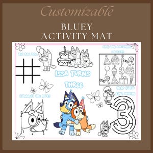 Customizable Bluey Activity Mat - Etsy