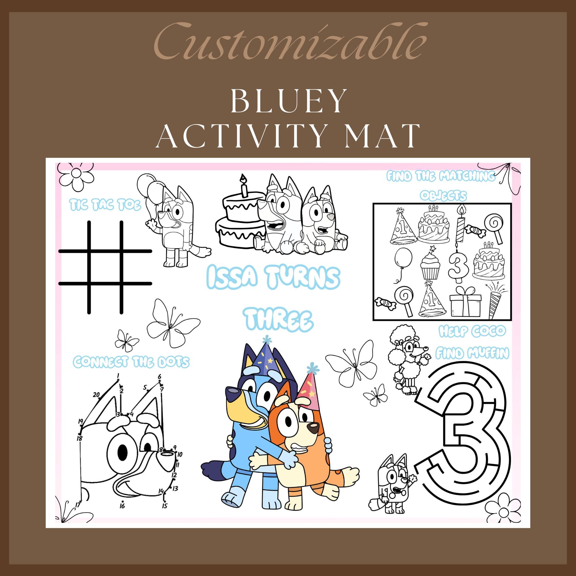 Customizable Bluey Activity Mat - Etsy