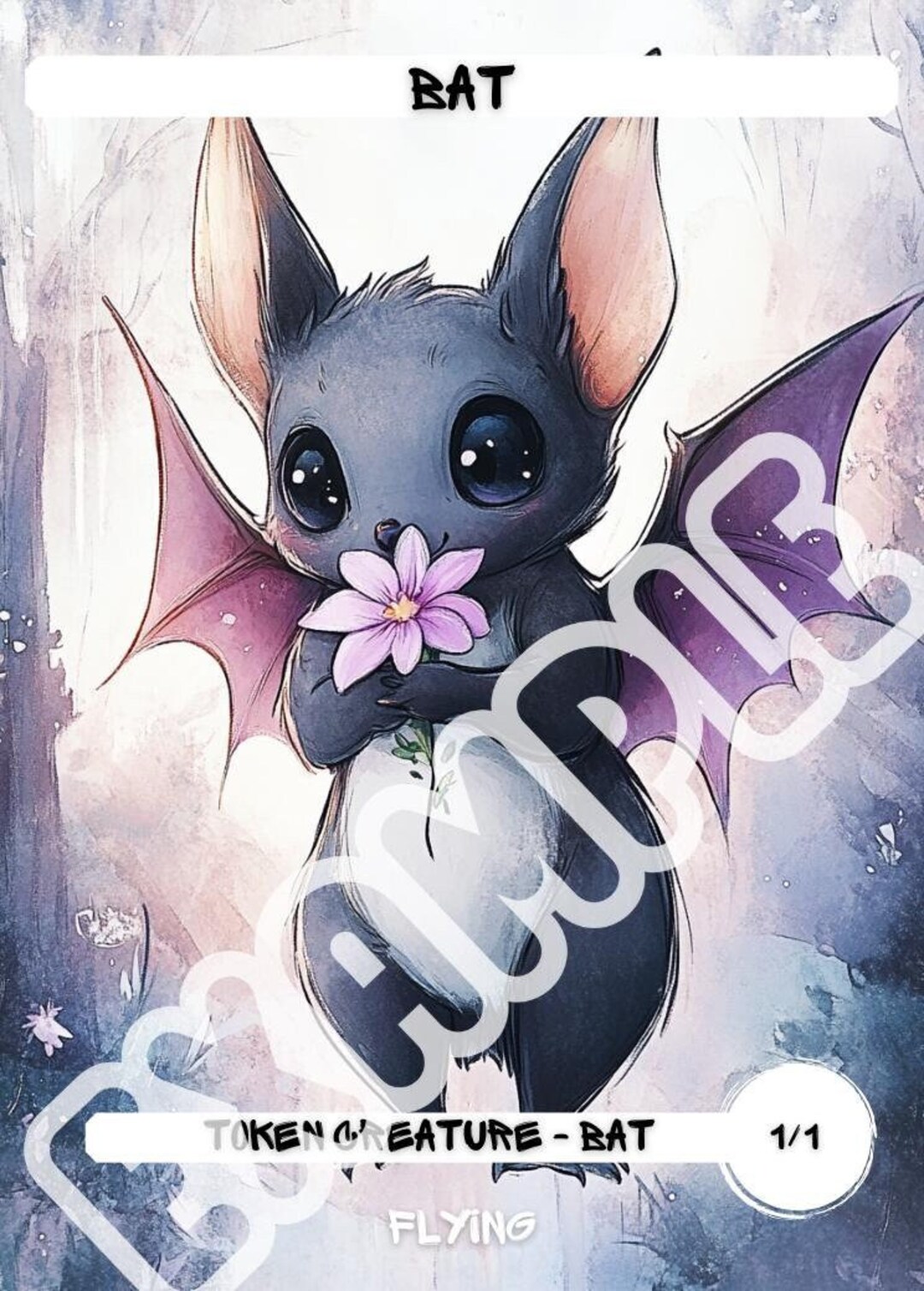 Bat Token Foil Custom Card - Etsy