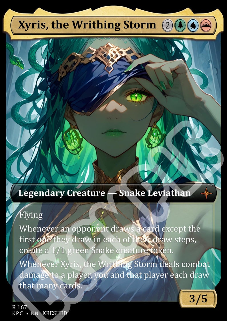 Xyris, the Writhing Storm Waifu Foil Proxy Card - Etsy