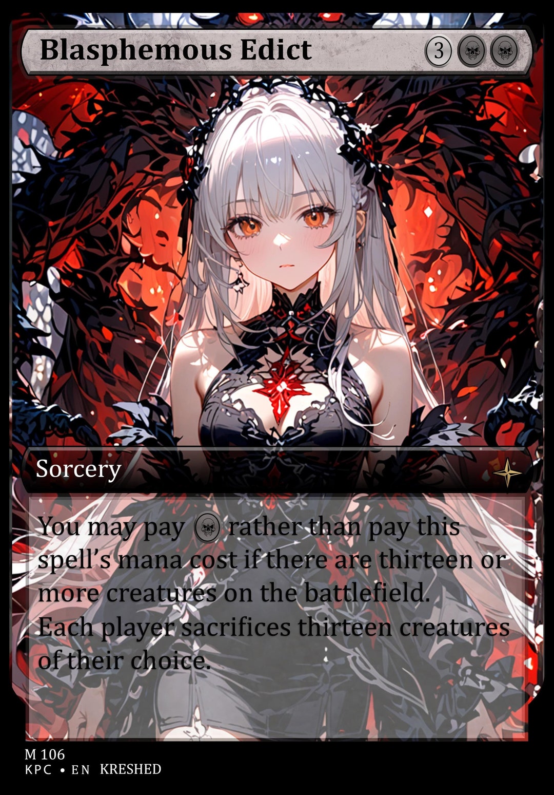 Blasphemous Edict Waifu MTG Foil Custom - Etsy