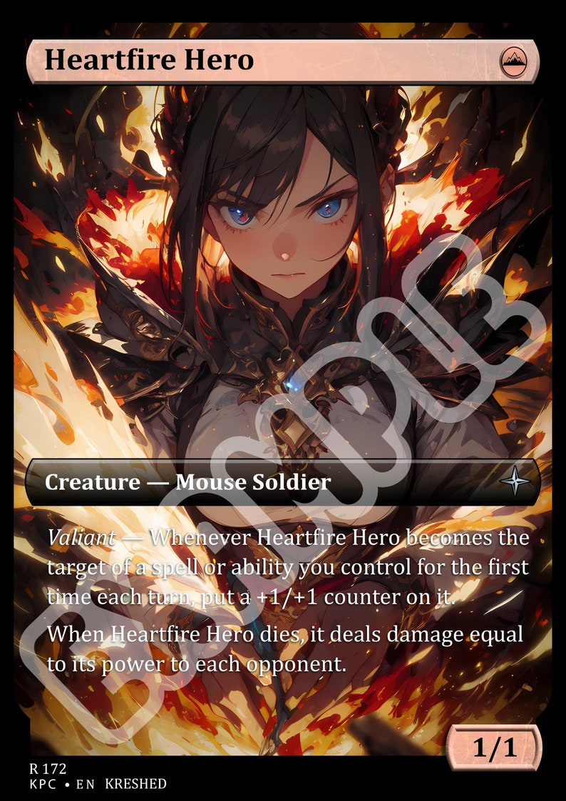 Heartfire Hero Waifu MTG Foil Custom - Etsy