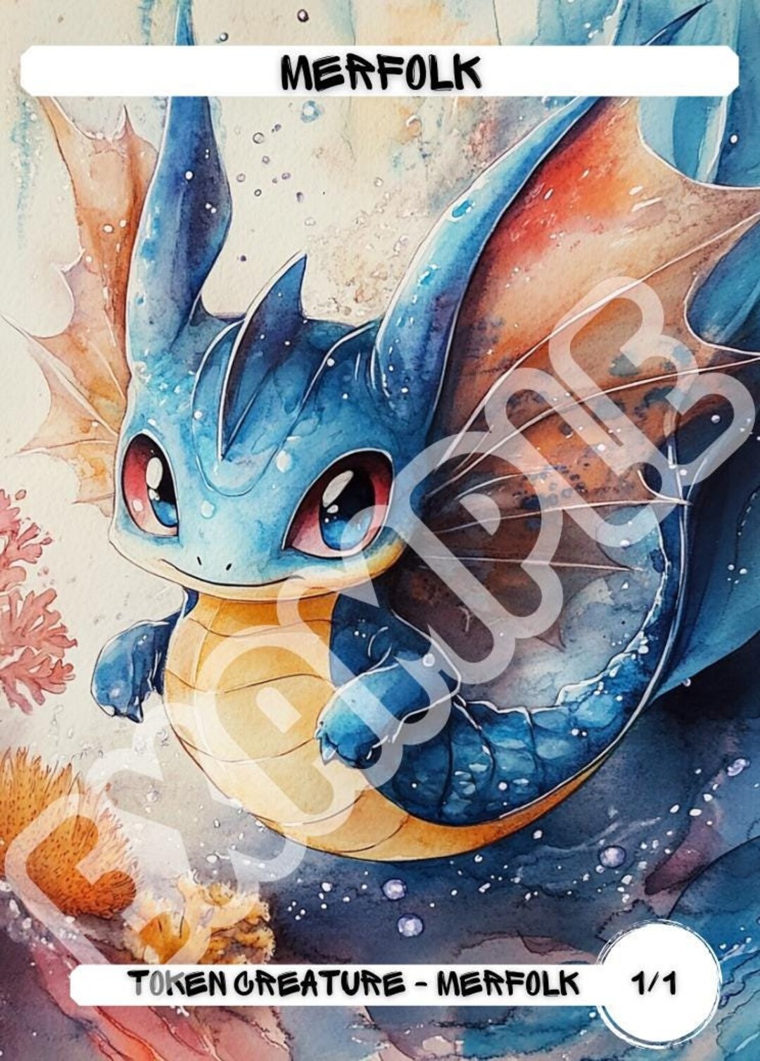 Merfolk Token Foil Custom Card - Etsy